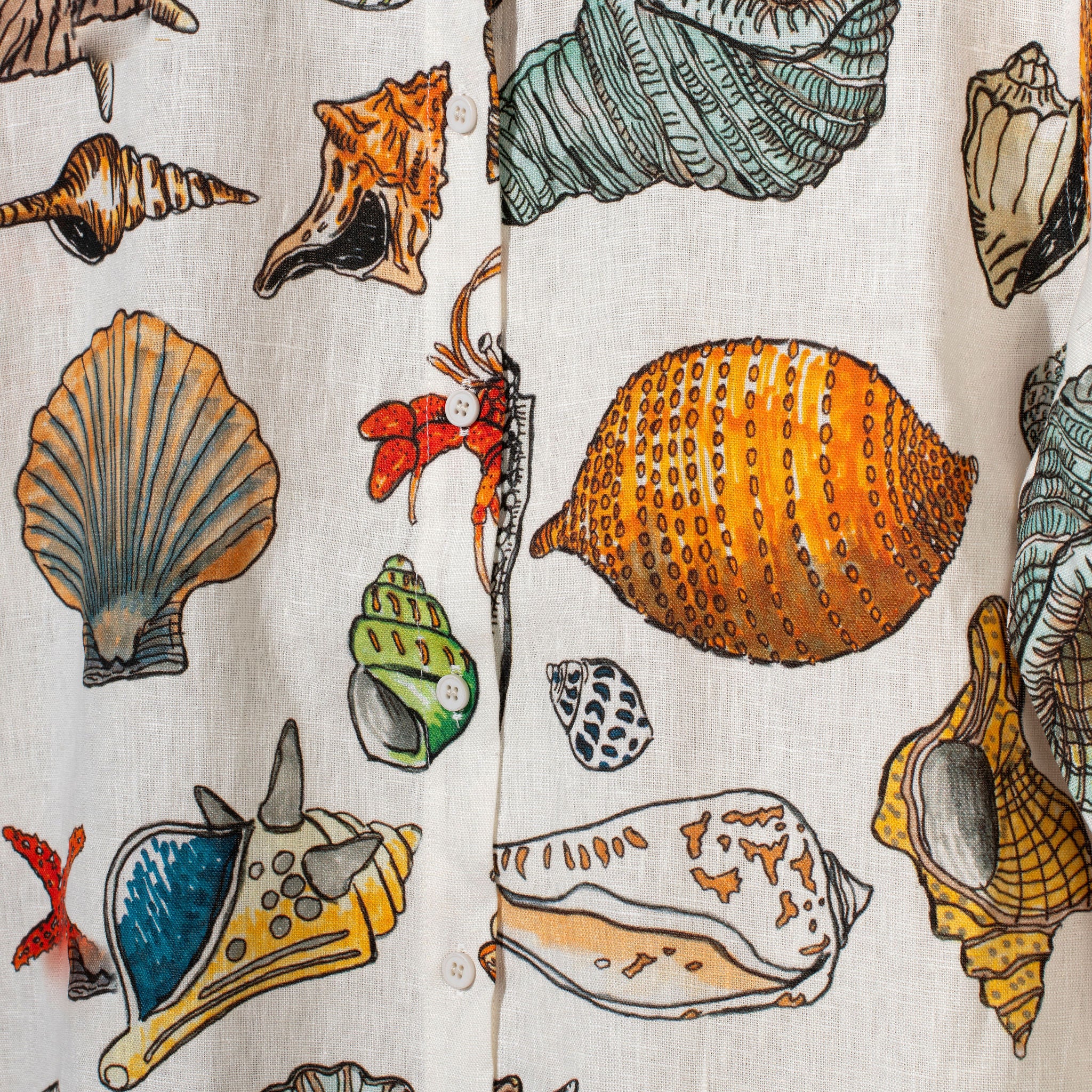 Sea Shells Long Linen Dress – Dougal